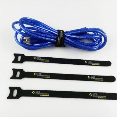 China Reusable Double Sided Hook and Loop Cable Ties 1cm Width Custom Color Nylon Straps for sale