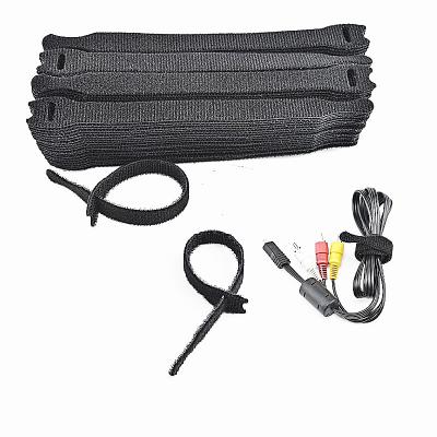 China Die Cutting Coloured Cable Ties  Customized Self-Adhesive Tape Shape Self-gripping Hook and Loop Cable Tie for sale