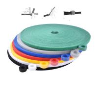 China Nylon Hook and Loop Cable Tie 0.7 Inch Width 25m Roll Reusable Self Locking Fastener for sale