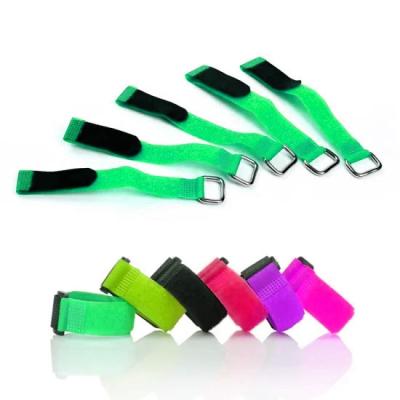 China Self Adhesive Hook and Loop Strap with Plastic Buckle 25m Roll Nylon Reusable Cable Ties for sale