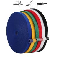 China 12.5mm 25mm Double Sided Back To Back Hook And Loop Tape Self Locking Cable Tie Roll for sale