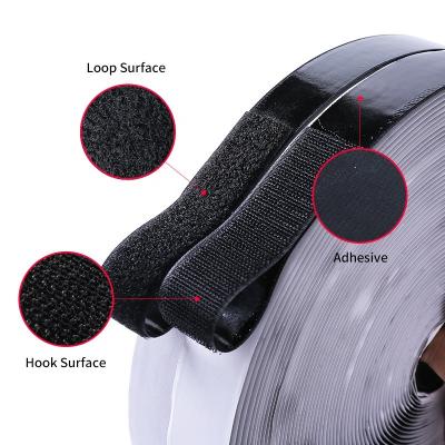 China Hot Melt 3m Glue Self Adhesive Velcro Strips Nylon Hook And Loop Fasteners 2mm for sale