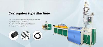 China Low Noise Single Screw Extruder Equipment PP / PE Single Wall Corrugated Pipe Manufacturing for sale