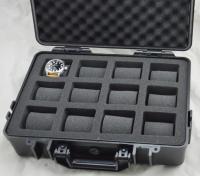 China Portable And Fashionable Waterproof Watch Box PU Leather Black for sale
