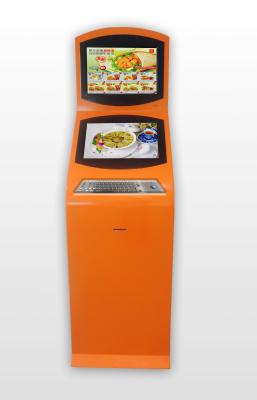 China Enterprise 18.5 Self Service Kiosk Self Serve Ticketing Kiosk Orange for sale