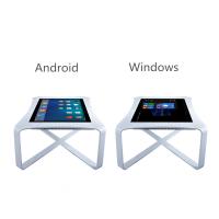 China White 43 Inch Multi Touch Screen Table Standing Kiosk 500cd/M2 for sale