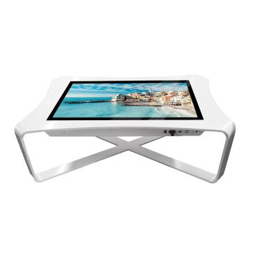 China White 43 Inch Multi Touch Screen Table Standing Kiosk 500cd/M2 for sale