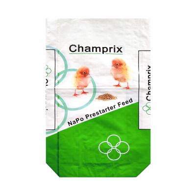 China BOPP Laminated PP Woven Animal Feed Bags 20kg 25kg 50kg with 70-100 GSM and 80-120 Nm/hr Air Permeability for sale
