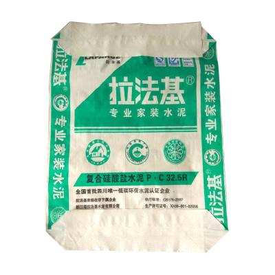 China 25KG 40KG 50KG PP Woven Block Bottom Valve Cement Bags - 70-100GSM Laminated Fabric with 4-Color Printing for sale
