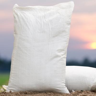 China White Woven Polypropylene Sand Bags 50KG Capacity - 70-100GSM Thickened Material for Industrial Use for sale