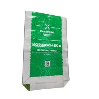 China Customizable Woven PP Block Bottom Bags with BOPP Printing for Animal Feed - 70-100 GSM, 60 Million Monthly Capacity for sale