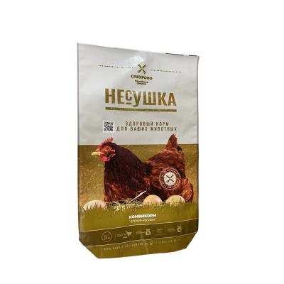 China Customizable Woven PP Block Bottom Bags 70-100gsm with BOPP Printing for Animal Feed and Fertilizer Packaging for sale