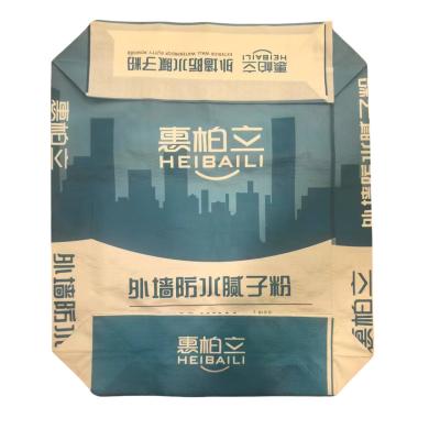 China 40x46x10cm 86GSM Woven PP Valve Bag with BOPP Printing for 20kg Waterproof Putty Powder Packaging for sale