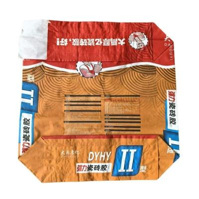 China Custom Surface Printing 2 Ply 80GSM Paper Cement Bags 1 Ply Film Multi Wall Paper Moisture Proof for 20KG Tile Adhesive Long-lasting for sale