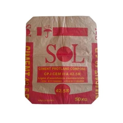 China Cement Building Material 2 Ply 90GSM Paper Valve Bag with Custom Capacity and Moisture Proof 50x63x10cm for sale