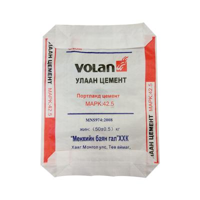 China PP Block Bottom Bag for Moisture Proof WOVEN BAG Cement Sack 25KG 40KG 50KG for sale