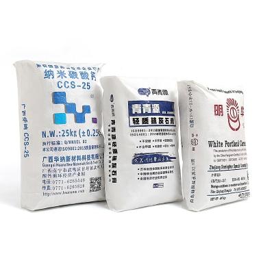 China 25kg 40kg 50kg PP Woven Block Bottom Valve Bags with Self-Closing Valve for Cement Mortar Packaging for sale