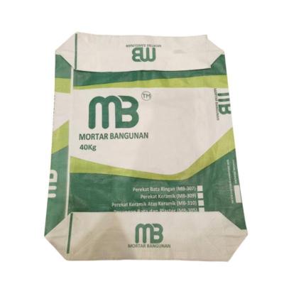 China 80GSM PP Cement Packaging Bag 50KG Capacity with PE Film Lamination for Dry Mix Construction Materials for sale