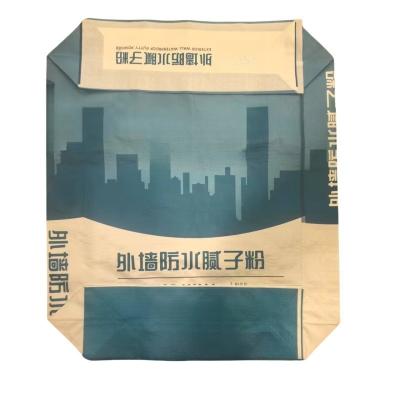 China 40x46x10cm 86GSM(61+11+14GSM) Woven PP Valve Bag With Luxury Bopp Printing For 20kg Exterior Wall Waterproof Putty Powder for sale