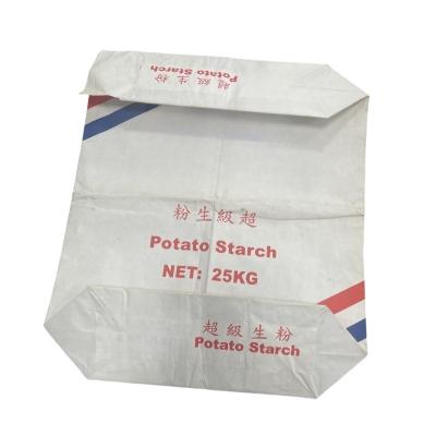 China Food Grade Paper Bag with Sonic Seal Sleeve Moisture Proof for 25KG Potato Starch and Corn Starch for sale