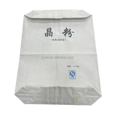 China Food Grade Multiwall Paper Bag with Moisture Proof Sonic Seal Sleeve for 25KG Potato Starch and Corn Starch for sale