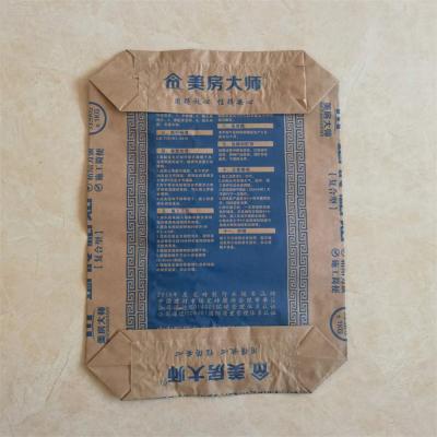 China 2 Layer 90GSM Paper Valve Bag with  Block Bottom for 20kg 25kg 30kg 40kg Mortar for sale