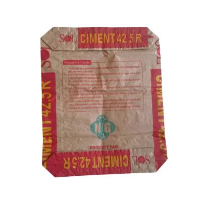 China 2 Layer 90GSM Paper Valve Bag with  Block Bottom for 20kg 25kg 30kg 40kg Mortar for sale
