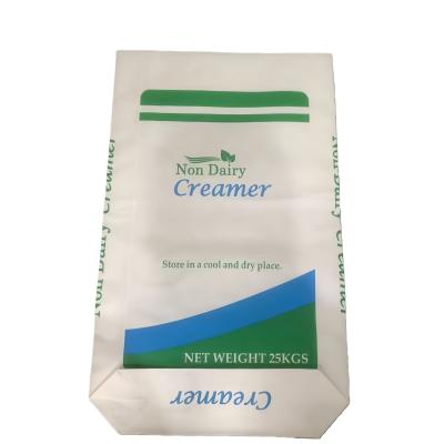 China Food-Grade Paper Open Mouth Bag with  Block Bottom for 25kg Non Dairy Creamer for sale