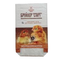 China Animal Feed Bag BOPP Printing Open Top Sewn Bottom Waterproof PP Woven Bag for Livestock Feed for sale