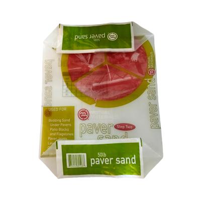 China Labyrinth breathable Heavy Duty PE Valve Bags with Center Seam for 50LB 22.7kg Paver Sand for sale