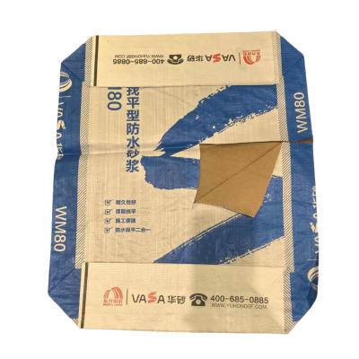 China PP Woven Valve Bag with Inner Paper Liner for 20KG 25KG 40KG Cement Dry Mixtures Packaging for sale