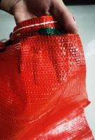 China Potato Packaging Leno Mesh Bag Red PP Woven Leno Mesh Bag with Drawstring for Potato Packaging for sale