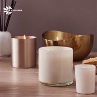 China Luxury Aroma Scented Candle with Glass Cup Design and Custom Fragrance Options for Home Aromatherapy for sale