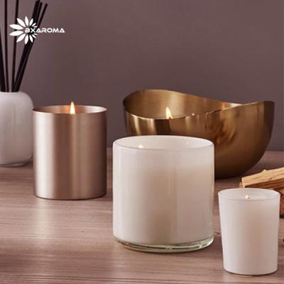China Luxury Aroma Scented Candle with Glass Cup Design and Custom Fragrance Options for Home Aromatherapy for sale