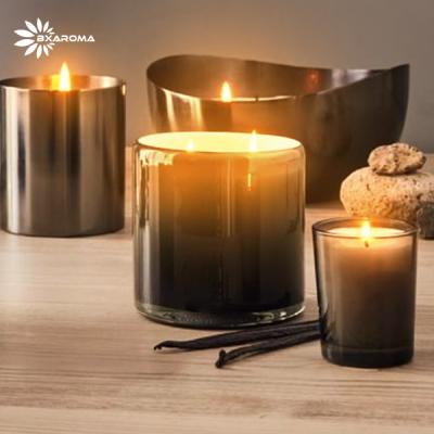 China Upscale Round Glass Cup Scented Candle with Aromatherapy Features and Multi-Colored Options - 6.5cm Diameter for sale