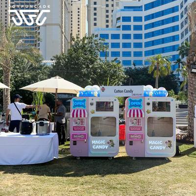 China Customizable Flower Cotton Candy Vending Machine With Smart Robot Operation for sale