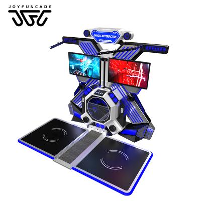 China Dual-screen synchronized two-player VR standing Platform arena equipped with turbine lighting and wireless overhead bracket for sale