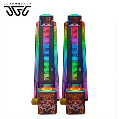 China King Hammer Arcade Game Machine  Commercial Coin-Operated Carnival Strength Tester Flaming King Hammer Machine Heavy Duty Ticket Redemption Strike Game with LED Tower for sale