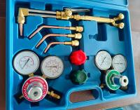 China American Style Multi-purpose Welding Cutting Kit Oxygen Acetylene Meters Plastic Case Packaging ，Portable ACETYLENE OXYGEN ORCH Cutting Torch Kit Stainless Steel Brass Material Copper Regulator Portab for sale