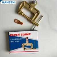 China Full Copper C‑Type Earth Clamp, 500A welding ground clamp, heavy‑duty brass welding earthing clamp, G‑shape ground clip for MMA MIG TIG welder, high conductivity welding Machine Consumable Parts for sale
