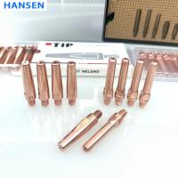 China Welding Torch Accessories Copper Welding Contact Tip M6*45 ,  Copper Contact Tip MIG Welding Torch Nozzle , 0.8‑1.6mm Wire Size , Copper Welding Contact Tips for Binzel MIG MAG Welding Gun Consumables for sale