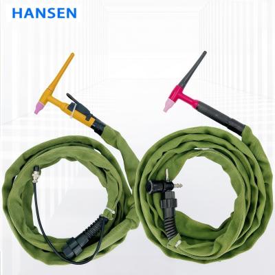 China QQ‑150 TIG Welding Torch ，Cross‑valve Connector TIG Torch ，QQ150 Argon Arc Welding Torch ，TIG Welding Torch With Canvas Cable Hose ，Manual Valve Argon Welding Gun for sale