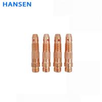 China TIG torch collet body ，WP17 WP18 WP26 collet body ，TIG welding torch parts ，copper collet body ，argon welding torch conductor ，1.6‑3.2mm TIG collet body，welding consumables，TIG torch accessory for sale