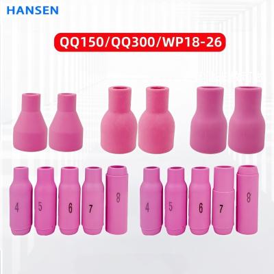 China TIG welding ceramic nozzle , alumina ceramic cup , QQ150 QQ300 WP18 WP26 argon torch nozzle , TIG torch ceramic shield cup , welding torch consumable , TIG welding gun ceramic nozzle for sale