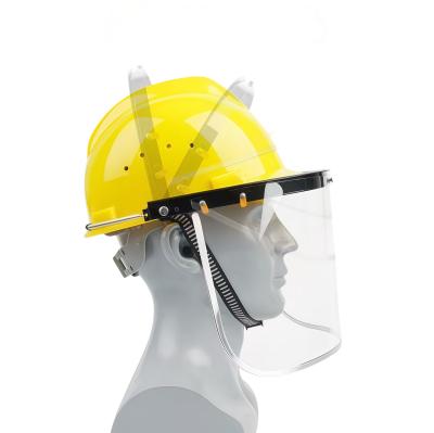 China Hard hat attachable face shield , clear visor face shield , safety helmet mounted face visor , impact‑resistant PC face shield , welding grinding protective face screen for sale