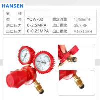 China Propane gas pressure regulator YQW‑02 , propane cylinder reducer , gas pressure reducing valve , alloy brass propane regulator ，dual gauge propane pressure regulator , welding cutting gas regulator for sale
