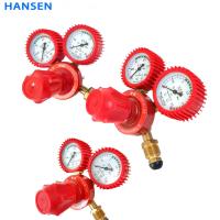 China Propane gas pressure regulator YQW‑02 , propane cylinder reducer , gas pressure reducing valve , alloy brass propane regulator ，dual gauge propane pressure regulator , welding cutting gas regulator for sale