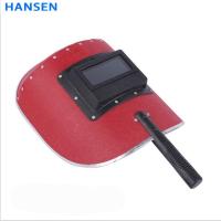 China Hand‑held Welding Helmet Mask , Red Ste Welding Face Shield , Durable Handheld Welding Hood with Filter Lens for MMA ARC Welding Cutting Manual Welding Protective Face Mask for sale