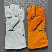 China Split Cowhide Welding Gloves , Heavy Duty Heat Resistant Welder Safety Gloves , Reinforced Palm Anti-Spark Leather Work Gloves for MIG TIG Arc Welding, Forge , Construction & Industrial Handling for sale