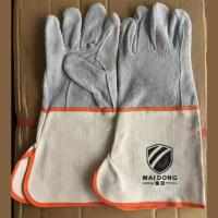 China Lined Reinforced Palm Welder Safety Gloves , Heat & Spark Resistant Leather Work Gloves for MIG TIG Arc Welding , Heavy Duty Industrial Protective Gloves for sale